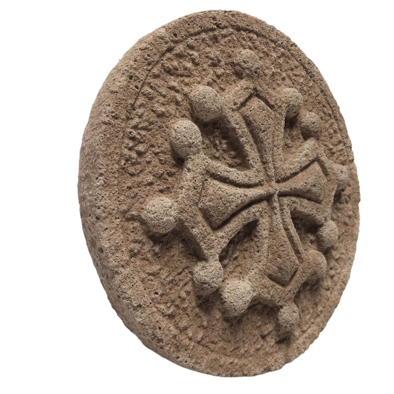 Croix Occitane ronde 20cm, aspect ancien, croix Cathare ou d'Occitanie