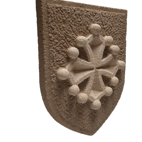 Blason Croix Occitane 2 couleurs, pierre reconstituée